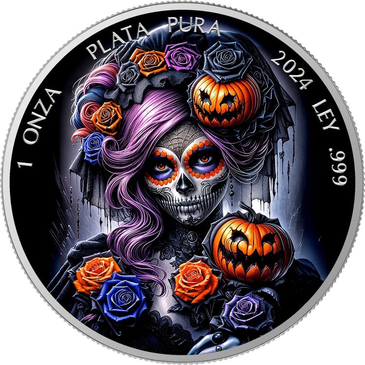 1Unze Mexico Dia de los Muertos Black Halloween 2024 Color (Neu und ...