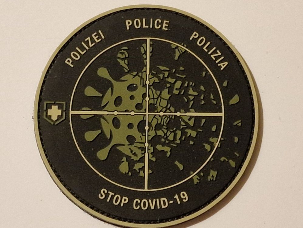 Polizei abzeichen Badge Stop COVID 19 pvc Klett (Neu (gemäss ...