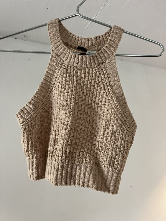 Strick Crop Top Beige Gr. S ärmellos Sommer Strand (Gebraucht) in ...