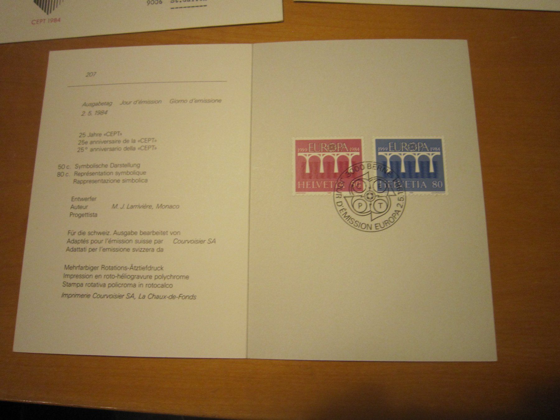 CH 1984 FDC Europa und Variationen AB NUR 50 RP (Gebraucht) in Gordola ...