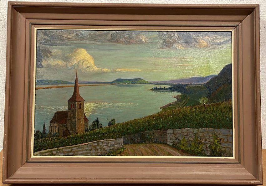 Gemälde Kirche Ligerz / Bielersee von Otto Clénin (ID C16) (Gebraucht) in Gelterfingen für CHF ...