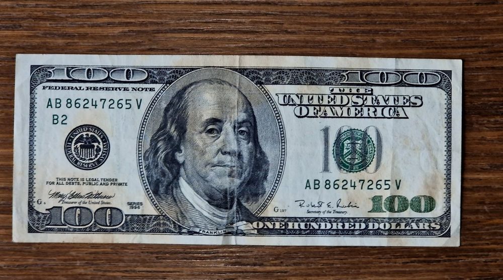 Banconota 100 dollari USA 1996 (Gebraucht) in Chiasso für CHF 91 – mit ...