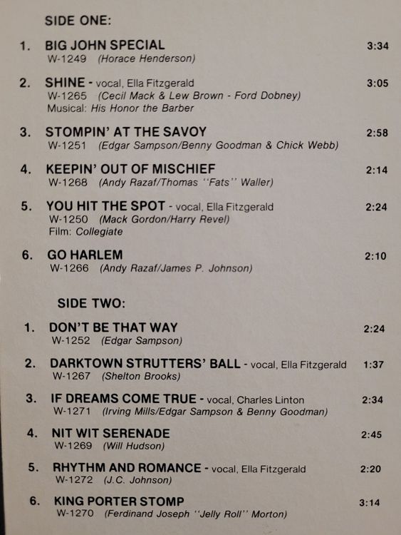 Chick Webb And His Orchestra – Stompin' At The Savoy - 1936 (Gebraucht ...