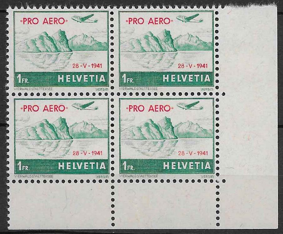 1941: Flugpost Pro Aero Nr.F35 Viererblock ** | Kaufen auf Ricardo