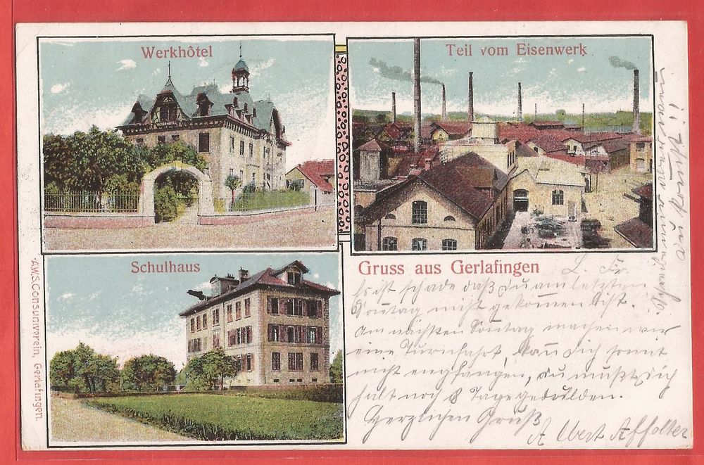 Gerlafingen - mit Werkhotel und Eisenwerk / Fabrik - 1906 (Gebraucht ...
