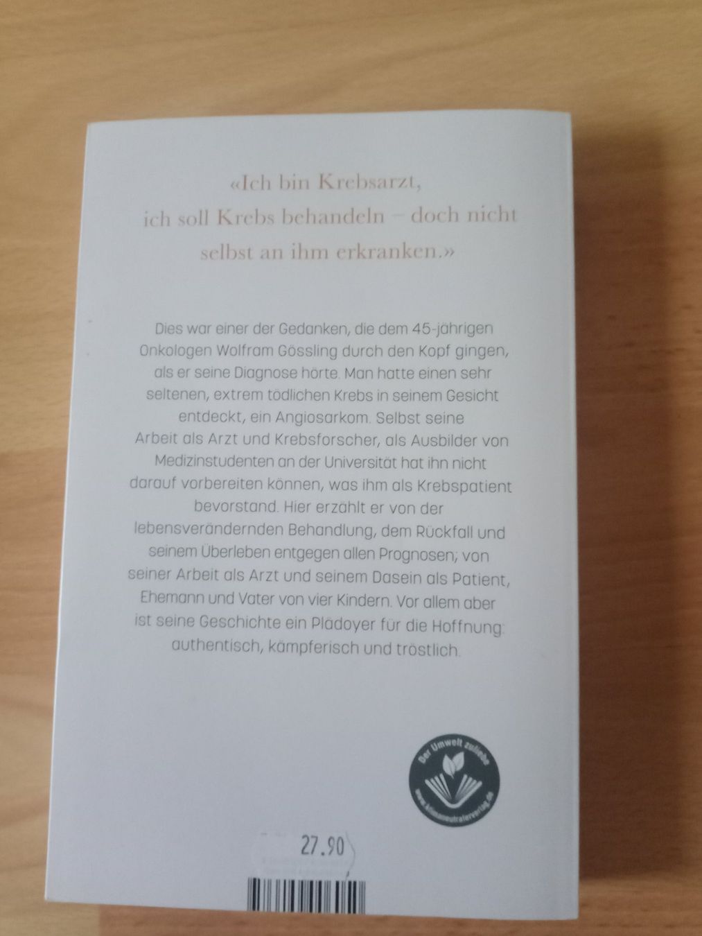 Wolfram Gössling Am Leben bleiben Onkologie Krebs Erfahrung (Gebraucht ...