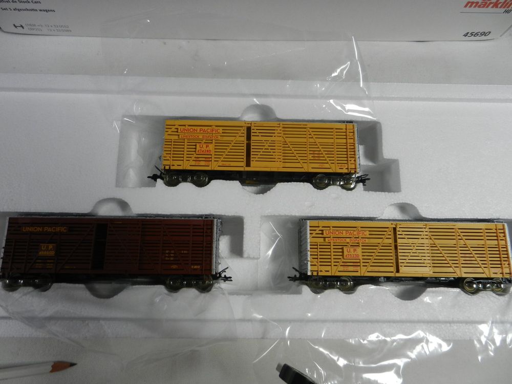 Märklin HO 45690 Union Pacific Stockcar Set 3 Wagen (Neu und ...