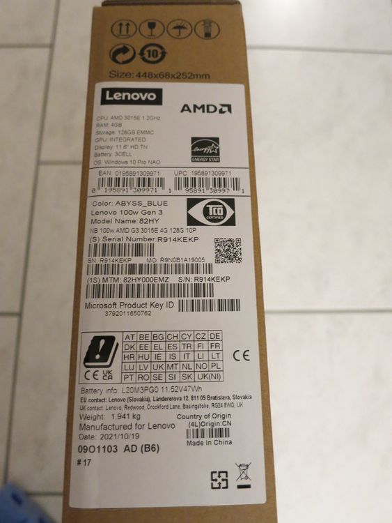 Lenovo 100w Gen 3 / AMD 3015e / Windows 11 Pro / Garantie | Kaufen auf ...