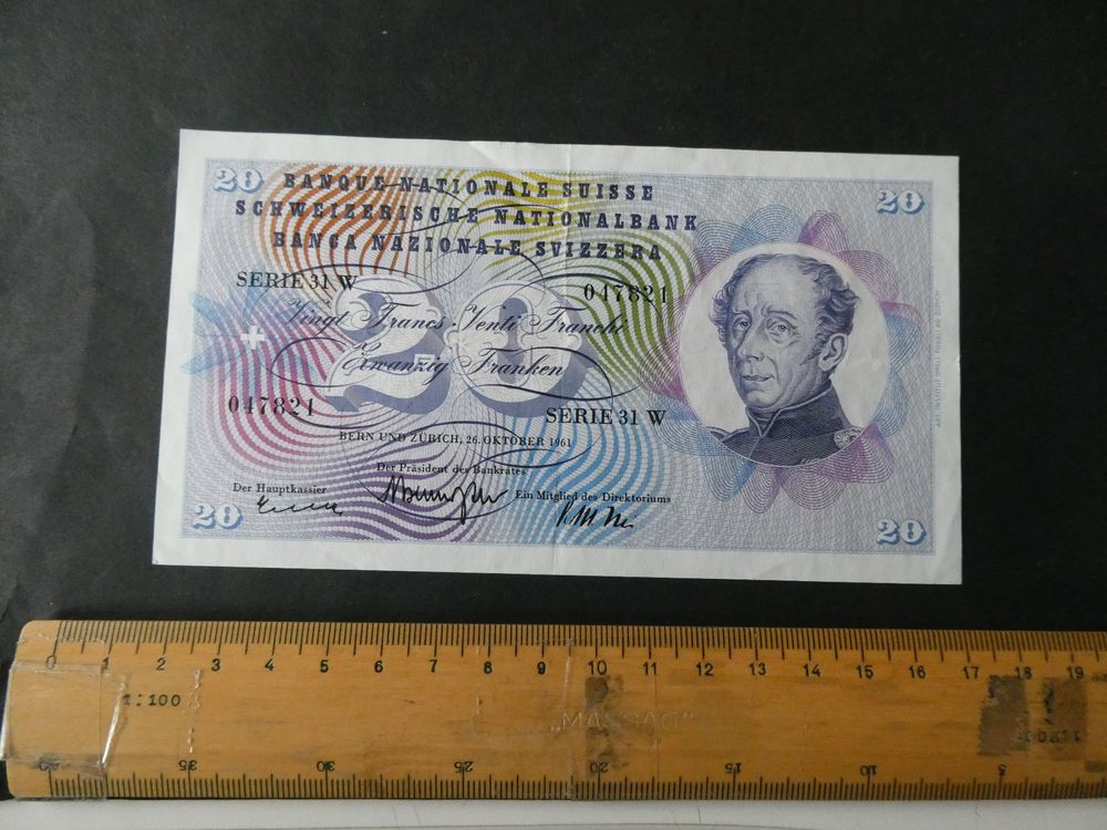 Schweiz 1961, 20 Franken (Gebraucht) in Hinterforst für CHF 6 – mit Lieferung auf Ricardo kaufen