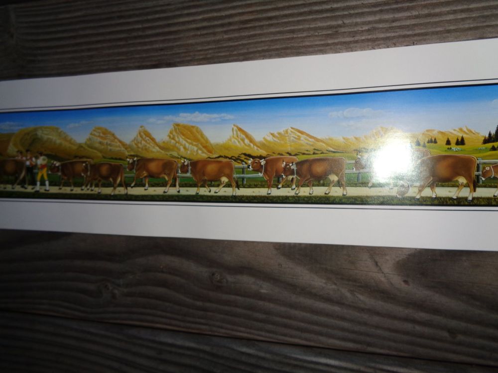 APPENZELLER ALPAUFZUG WILLI FORRER 100 x 13,5 BAUERNMALEREI (Gebraucht ...