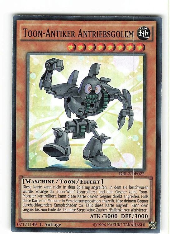 Yugioh TOON-ANTIKER ANTRIEBSGOLEM drl2-de022 Super Rare Toon (Gebraucht ...