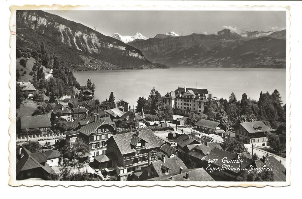 Gunten (BE) Thunersee Eiger - Mönch - Jungfrau - Gwatt 1948 (Gebraucht ...