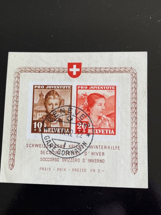 block PJ 1942, SBK 500.- (Gebraucht) in peseux für CHF 80 – mit Lieferung auf Ricardo kaufen