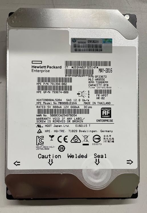 HPE 8TB SAS 7.2K RPM 12GB/s 3.5" Hard Drive (2 Stück) (Gebraucht) in Belp für CHF 73 – mit ...