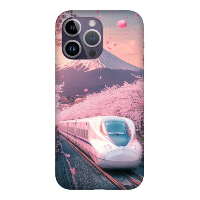 Einlagige Hülle für das iPhone 14 Pro Max - "Sakura train" | Kaufen auf ...