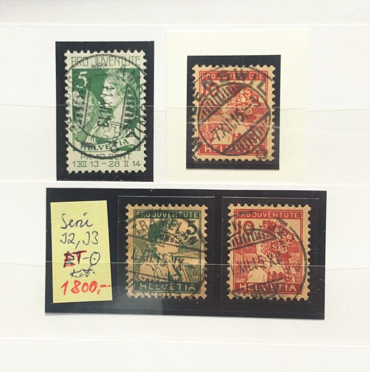 Vollstempel-Lot J1 - J3, Serie 1915 mit ET-Stempel (!) | Kaufen auf Ricardo