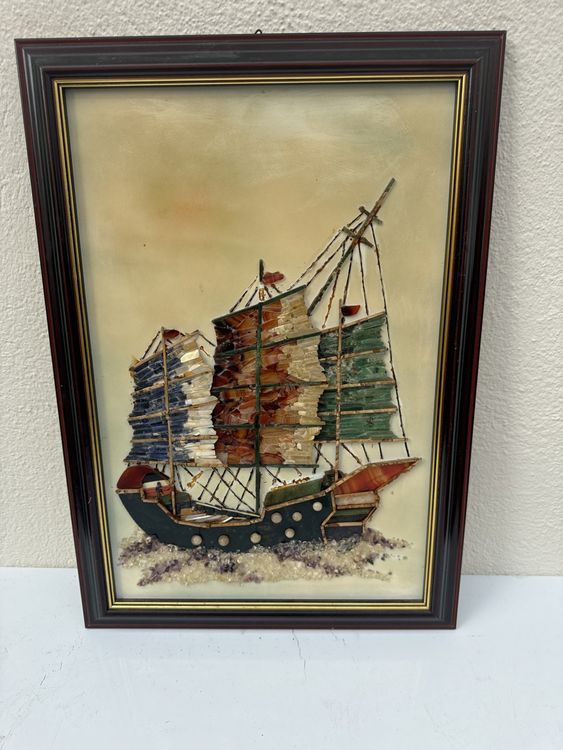 Schiffsbild Edelstein-Intarsienarbeit Unikat 73x40cm günstig (Gebraucht) in Dietikon für CHF 10 ...