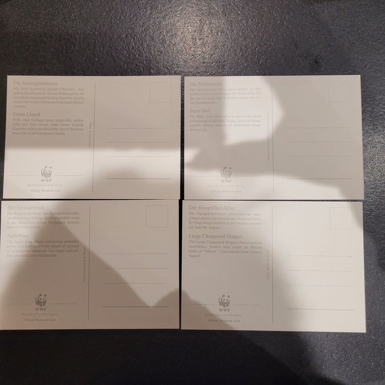 Los Mit 4 Maximum Karten 1989 WWF Jeresy Heteropterus (Gebraucht) in Biel/Bienne für CHF 4 – mit ...