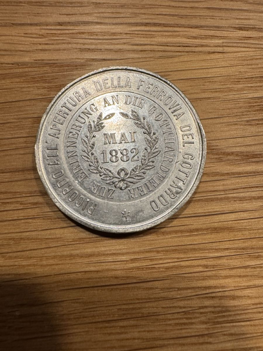 Münze- Zur Erinnerung an die Gotthardfeier 1882 (Gebraucht) in Mumpf ...