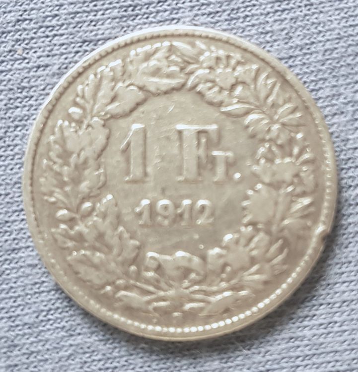 1 Franken 1912 uralte rare Silbermünze ab nur 1 Franken !!! | Kaufen auf Ricardo
