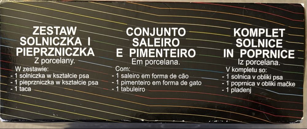 Set salière et poivrier en porcelaine, chien et chat (Neuf (Voir ...