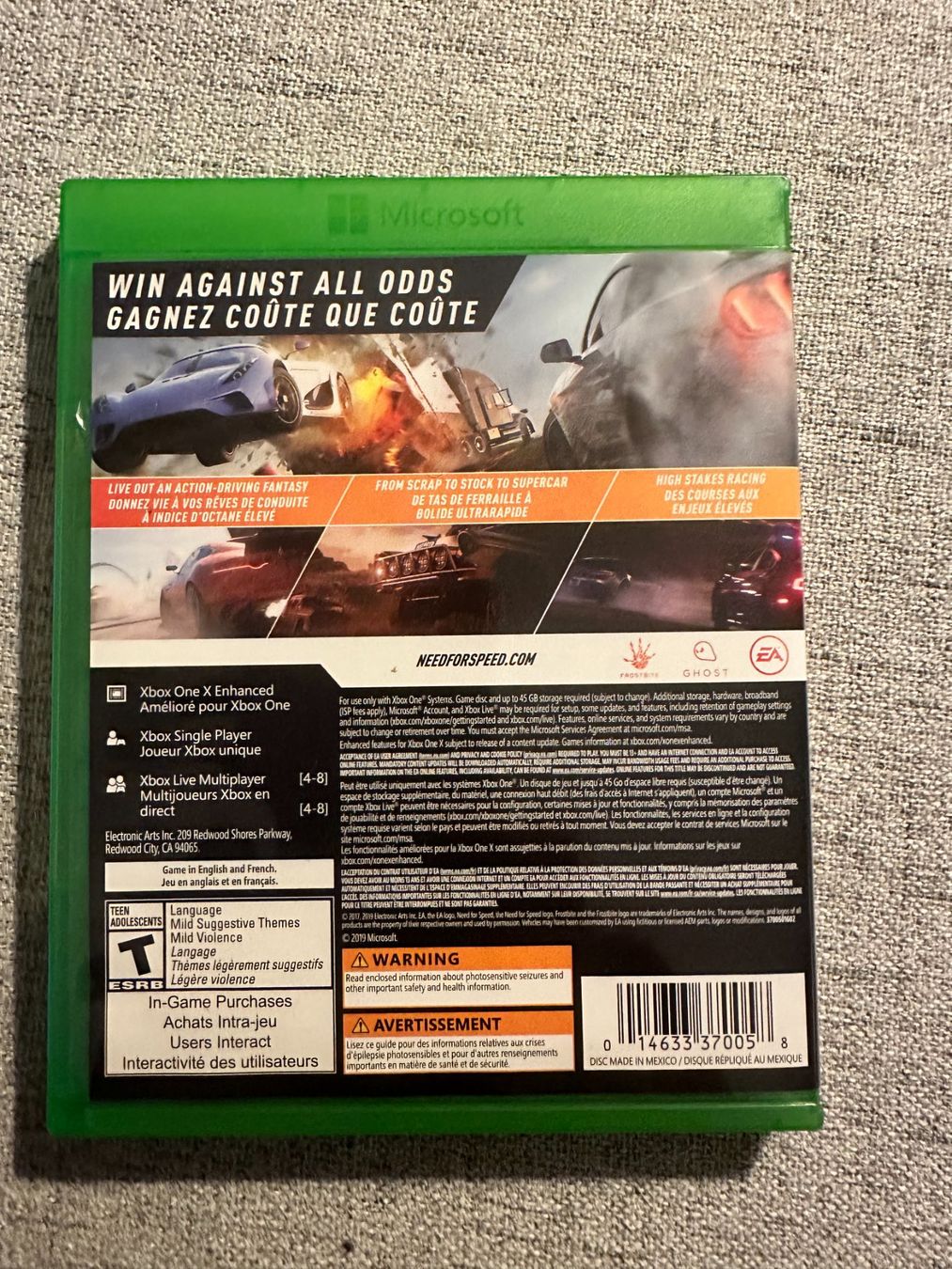 Game NEED FOR SPEED PAYBACK XBOX ONE JEU Video (Neu (gemäss ...