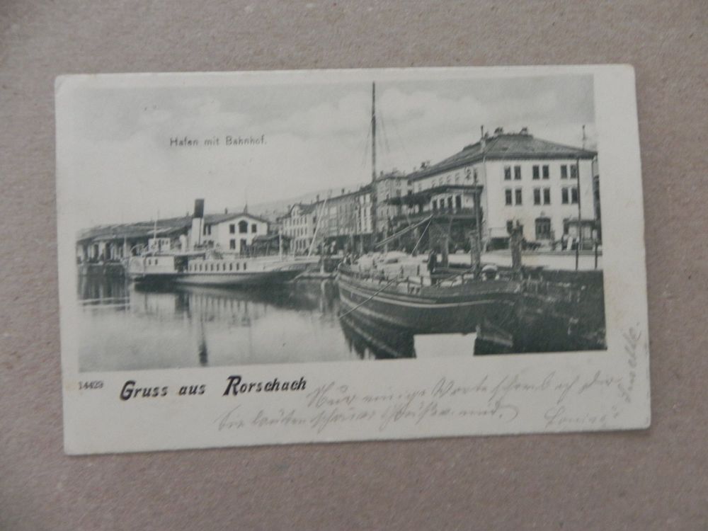 Karte Rorschach Schiff Dampfschiff Bahn Zug Bahnhof 1901 (Gebraucht) in Siebnen für CHF 18 – mit ...