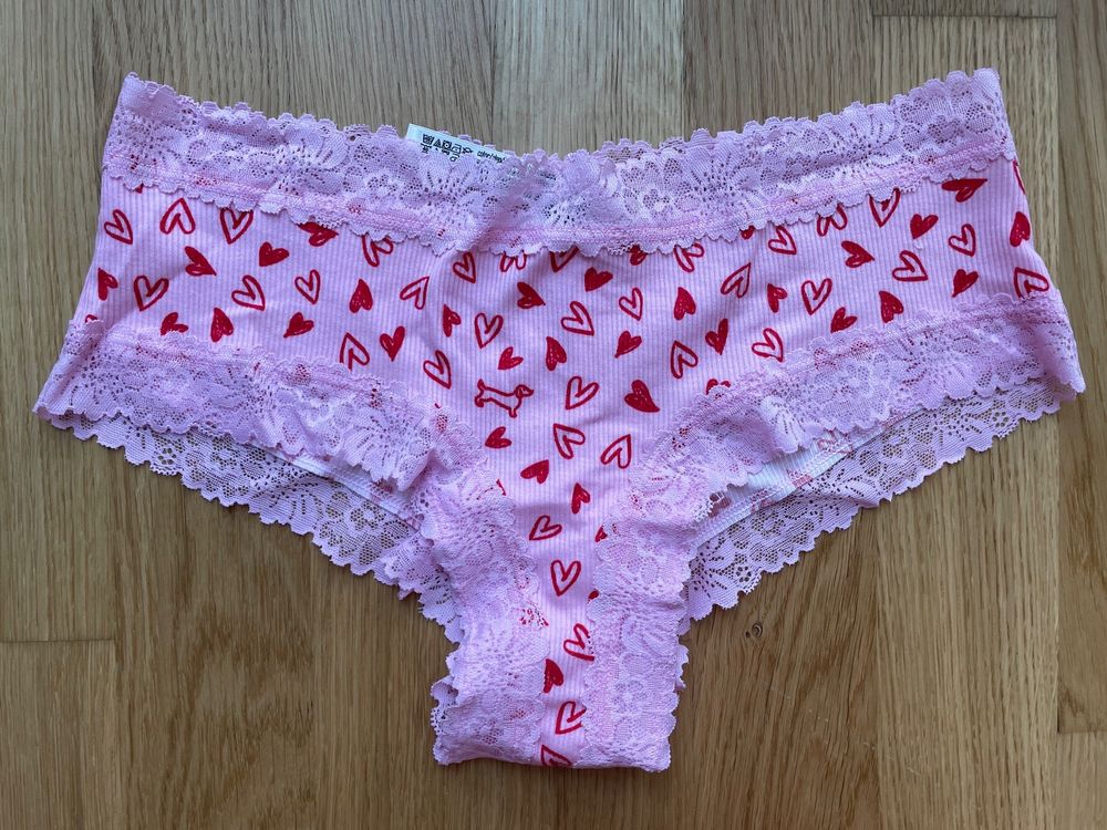 Victoria’s Secret PINK Cotton Lace Trim Cheeky Panty M NEW (Neu und ...