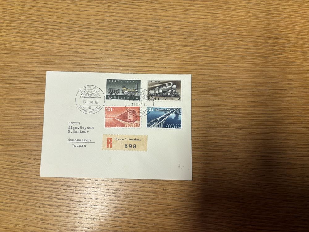 Schöner R-Brief mit Eisenbahn Marken1.3.1948 (Gebraucht) in Murgenthal für CHF 1 – mit Lieferung ...