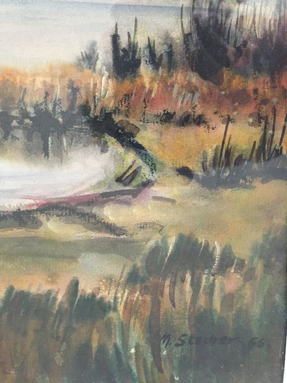 GEMÄLDE AQUARELL RIGI LANDSCHAFTSBILD SIGN. M STECHER 56 | Kaufen auf Ricardo