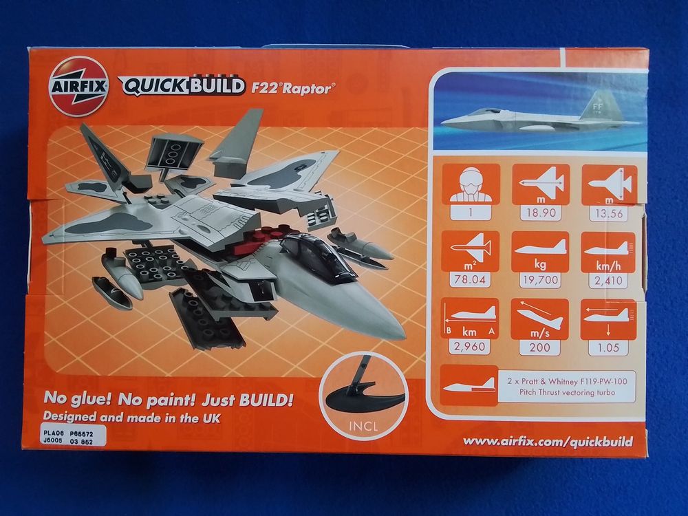 Airfix J6005 F22 Raptor QuickBuild Bausatz Lego kompatibel (Neu und originalverpackt) in ...