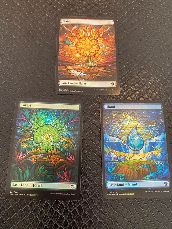 3 Basic lands stained glass FOIL | Kaufen auf Ricardo