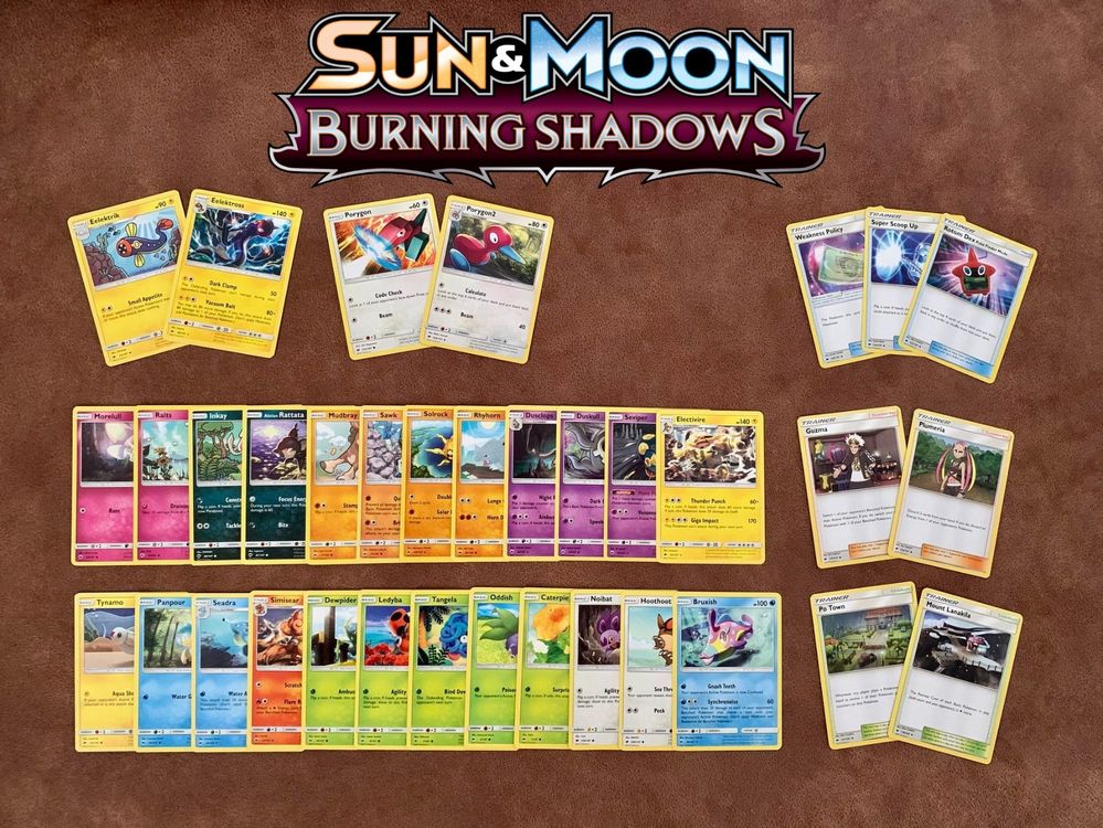 35 Pokémon Cards EN - SUN & MOON / Burning Shadows - EXC (Gebraucht) in ...