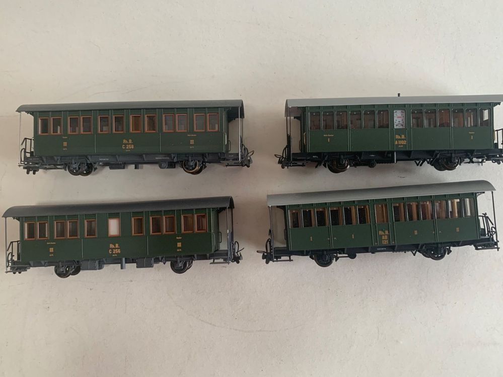 Bemo H0m: 4 Oldie Zweiachser-Personenwagen (Neu (gemäss Beschreibung)) in Speicher für CHF 150 ...