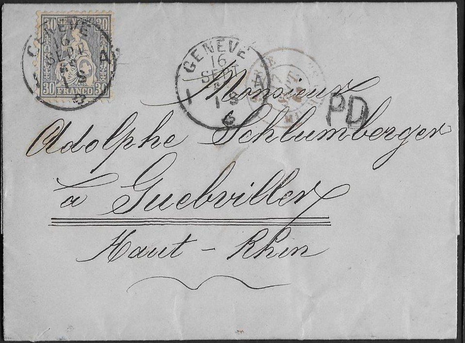 1869 PD Brief Genève nach Frankeich Nr. 41 selten top ab 1.- (Gebraucht ...