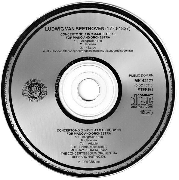 Murray Perahia, Bernard Haitink - Piano Concertos no. 1 & 2 (D'occasion ...
