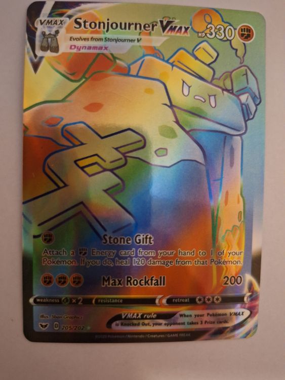Pokémon Karte Stonjourner VMAX Rainbow | Kaufen auf Ricardo