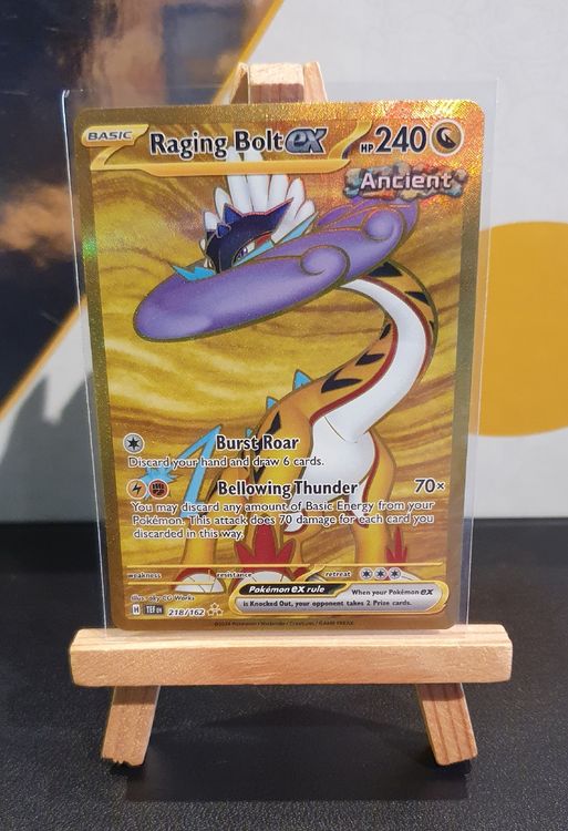 Pokémon Raging Bolt ex 218/162 Ancient Gold Karte (Neu (gemäss ...