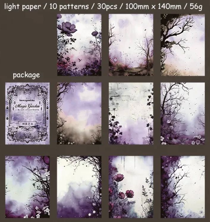 30 Vintage Deko Papier - Lila Zaubergarten | Kaufen auf Ricardo
