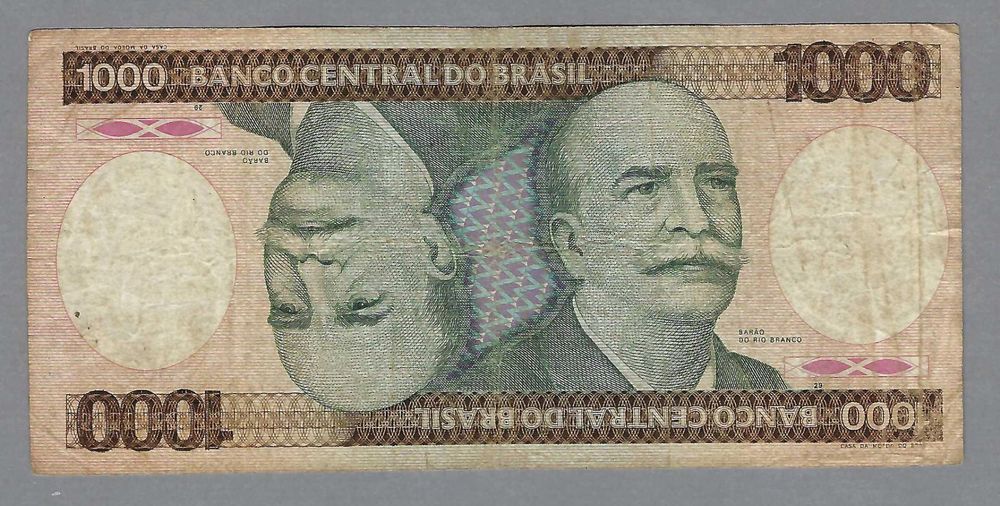 BRAZIL, BANKNOTE 1000 CRUZEIROS (Gebraucht) in Pura für CHF 1 – mit ...