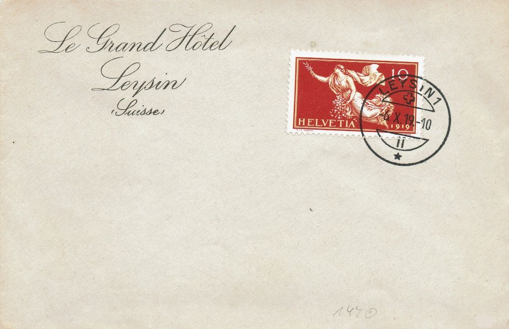Grand Hotel Leysin Briefumschlag, Stempel Leysin 1919 (Gebraucht) in ...