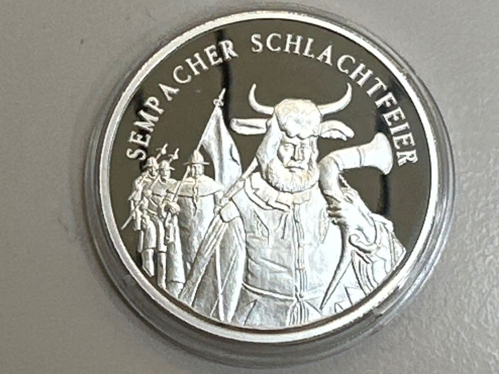 Medaille Silber 999 20g Schweizer Volksbräuche Sempacher Sch (Neu und originalverpackt) in ...