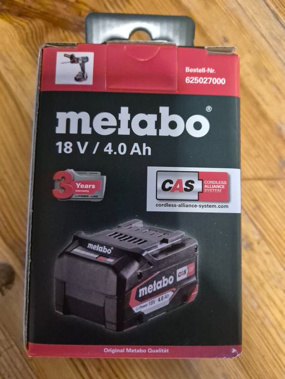 Metabo Akku 18V 4.0Ah, NEU, Originalverpackt, CAS System (Gebraucht) in ...