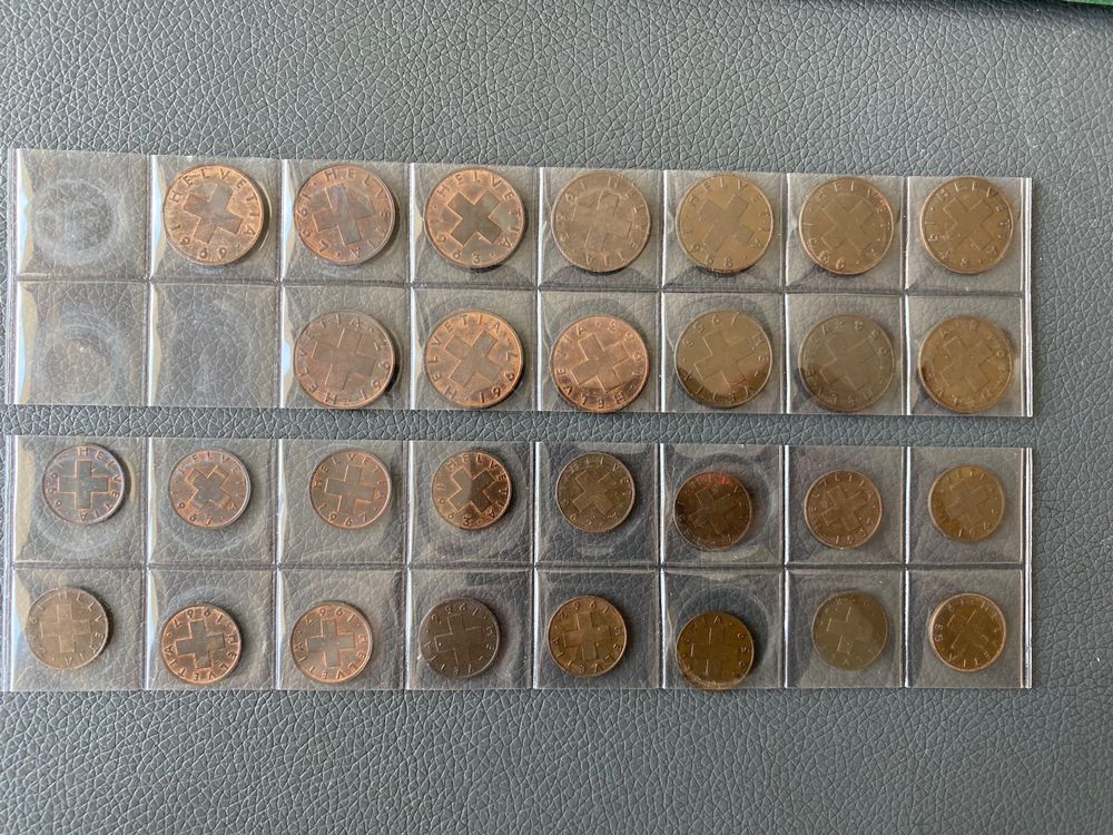 Sammlung 1 Rappen & 2 Rappen (1949-1971) (Gebraucht) in Luzern für CHF ...