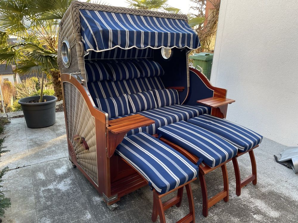 Strandkorb XXL Rattan Überdachung Sonnenliege Gartenmöbel ne (Gebraucht) in Würenlos für CHF ...