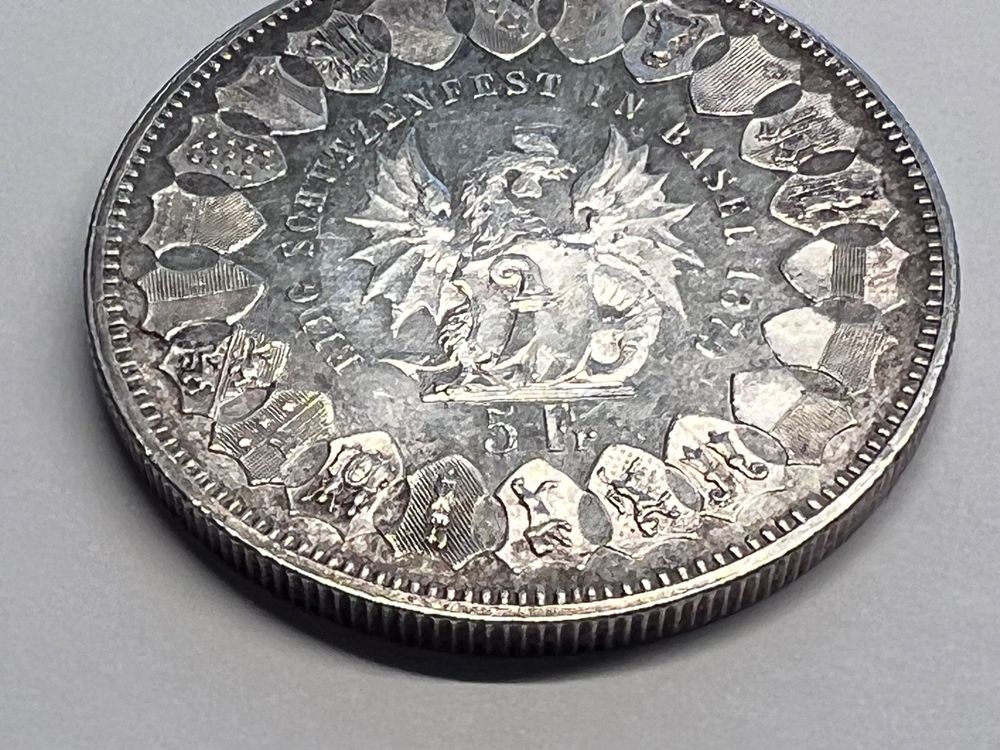 Silber Münze schweiz 5 fr. / 1879 Basel / Schützenfest (Gebraucht) in Affoltern am Albis für CHF ...