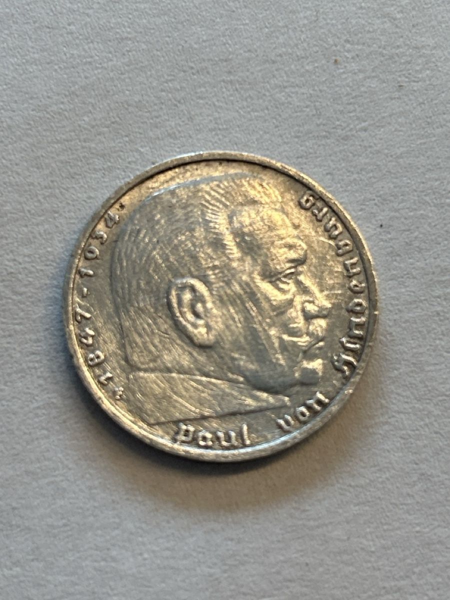 Originale Deutsche 5 Mark Münze Paul von Hindenburg 1935! (Gebraucht ...