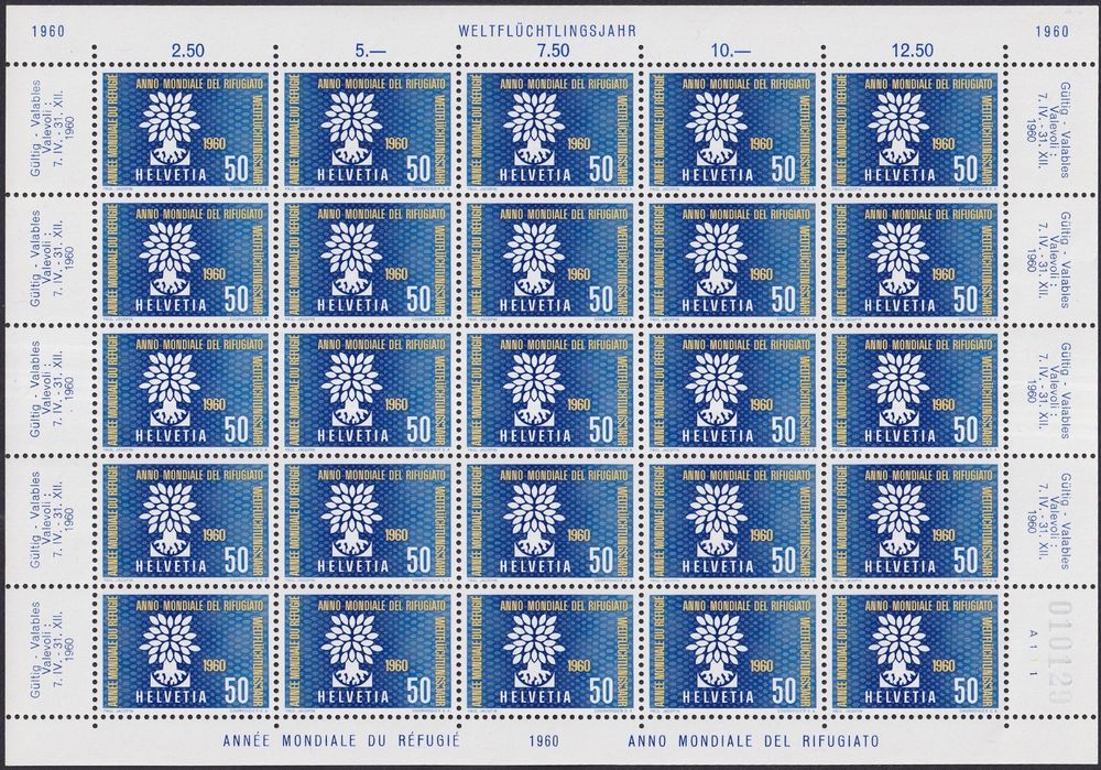 1960, Nr.351-354 Satz Bögen (Gedenkmarken) postfrisch **. (Gebraucht ...