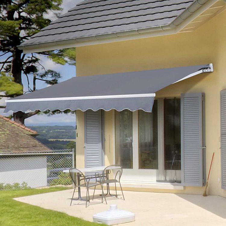 Gelenkarmmarkise mit manueller Kurbel 300x250cm Grau (Neu und ...