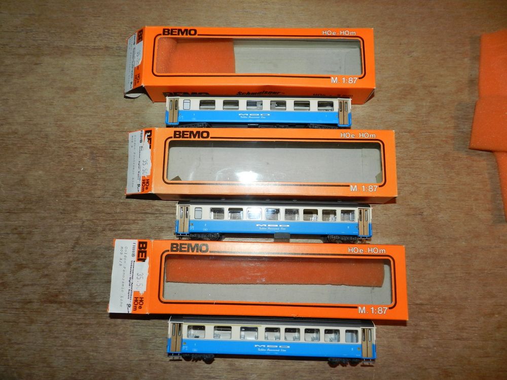 Bemo (FRIHO Umbau) H0m 3 Personenw Golden Panoramic Line MOB (Neu (gemäss Beschreibung)) in Jona ...
